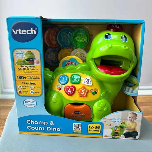 vtech | Toys | Nwt Vtech Chomp Count Dino Green Interactive Dino Toy ...